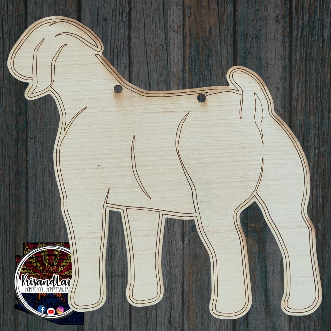 Rear Facing Market Goat Wood Sign Blank | Boer Show Goat Cutout ...