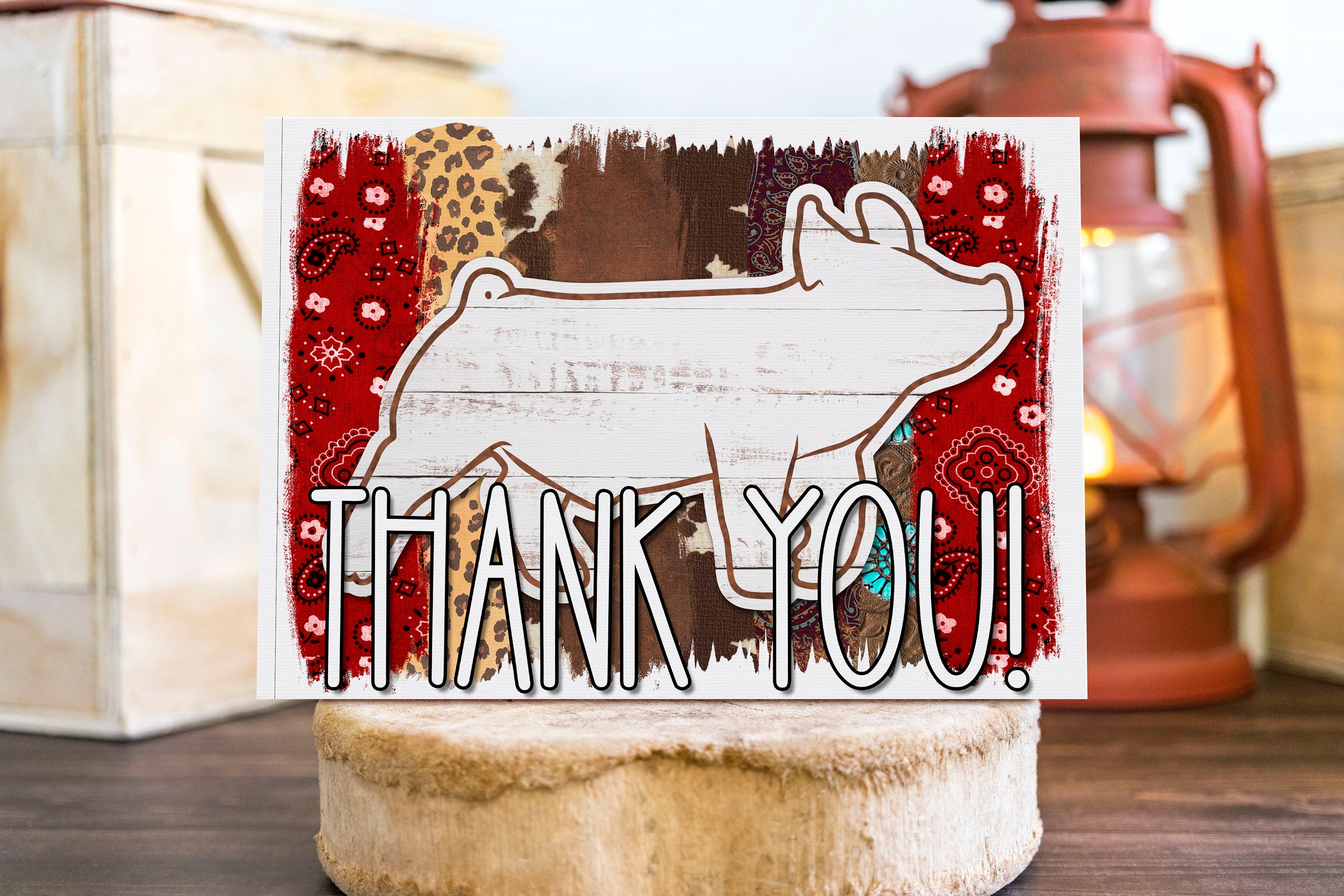 Downloadable THANK YOU Card - Youth Livestock, Pig, Swine, Hog, Western ...