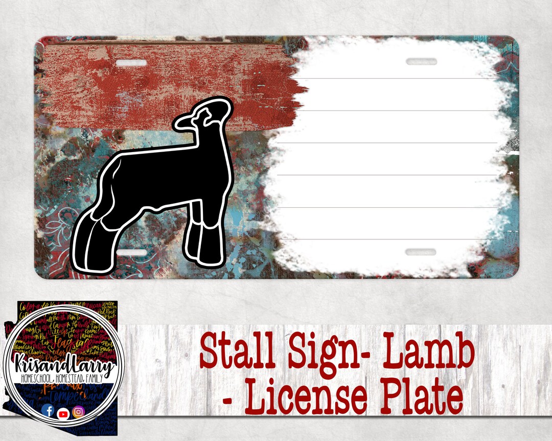 Custom License Plate Stall Sign, Livestock, Lamb - Etsy