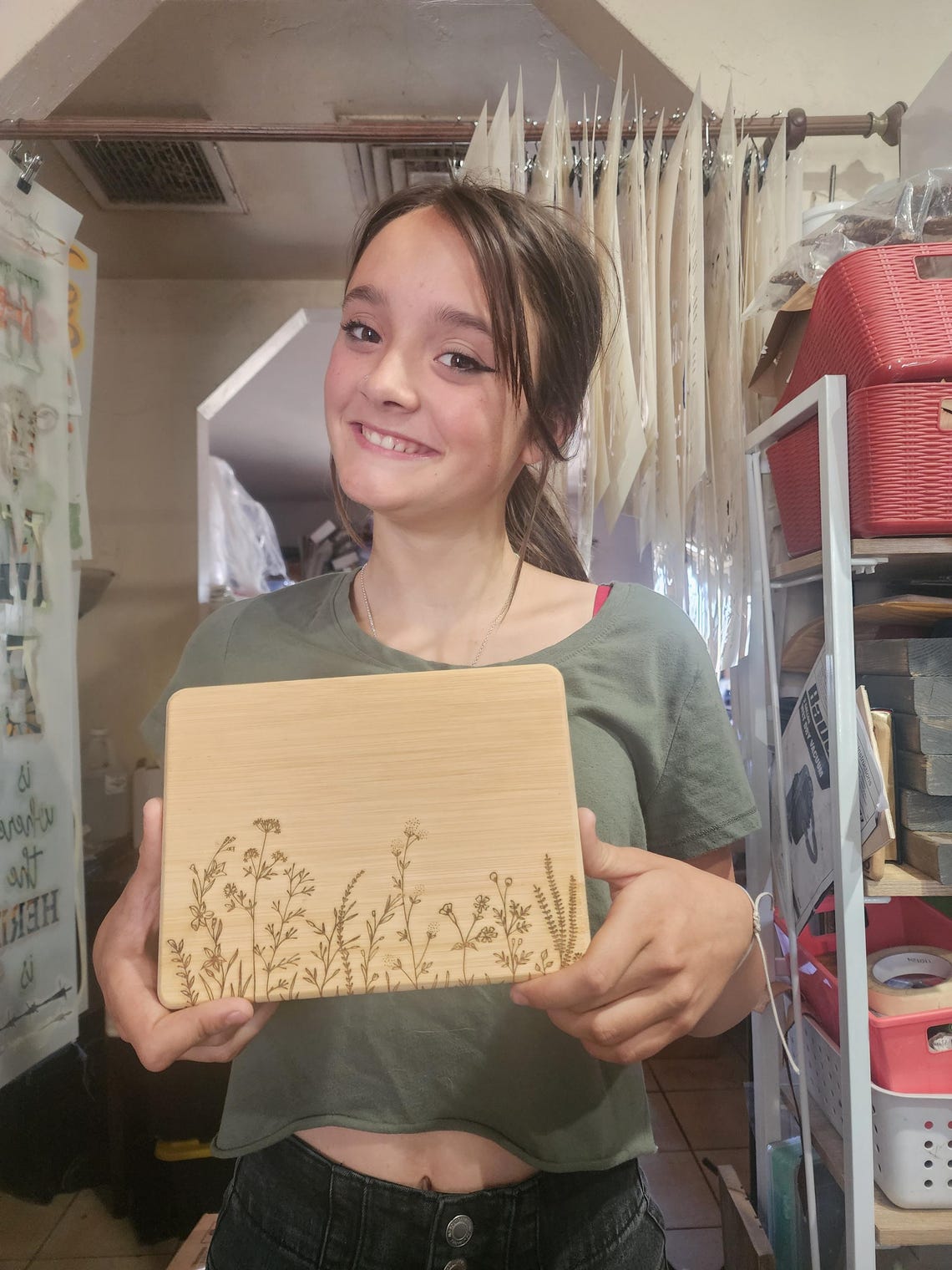 Mini Wildflower Cutting Board – 8x6 Bamboo Board – Etched Country ...
