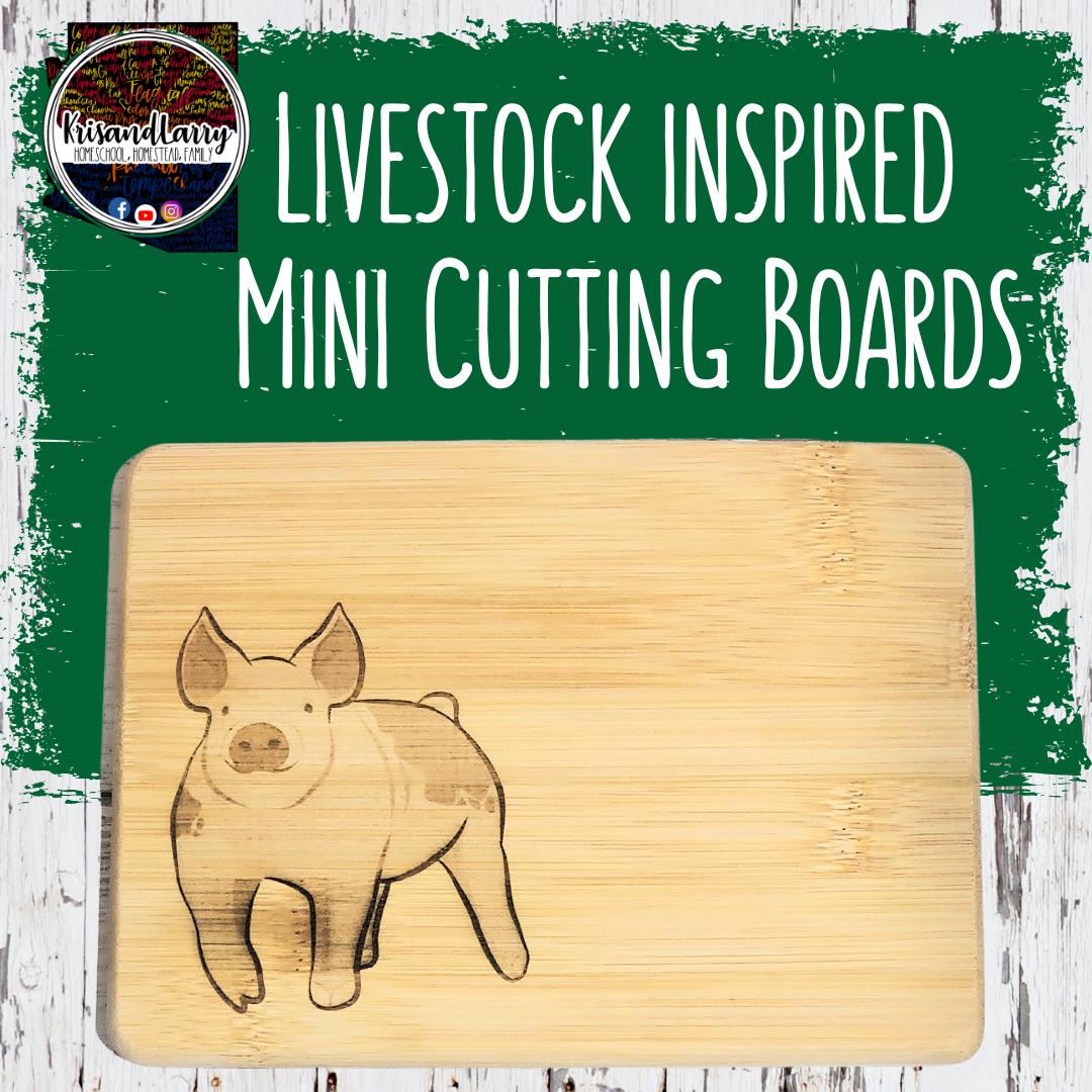 Pig 4-H FFA Buyer Gift – Mini Bamboo Cutting Board – 8x6 Front Facing ...