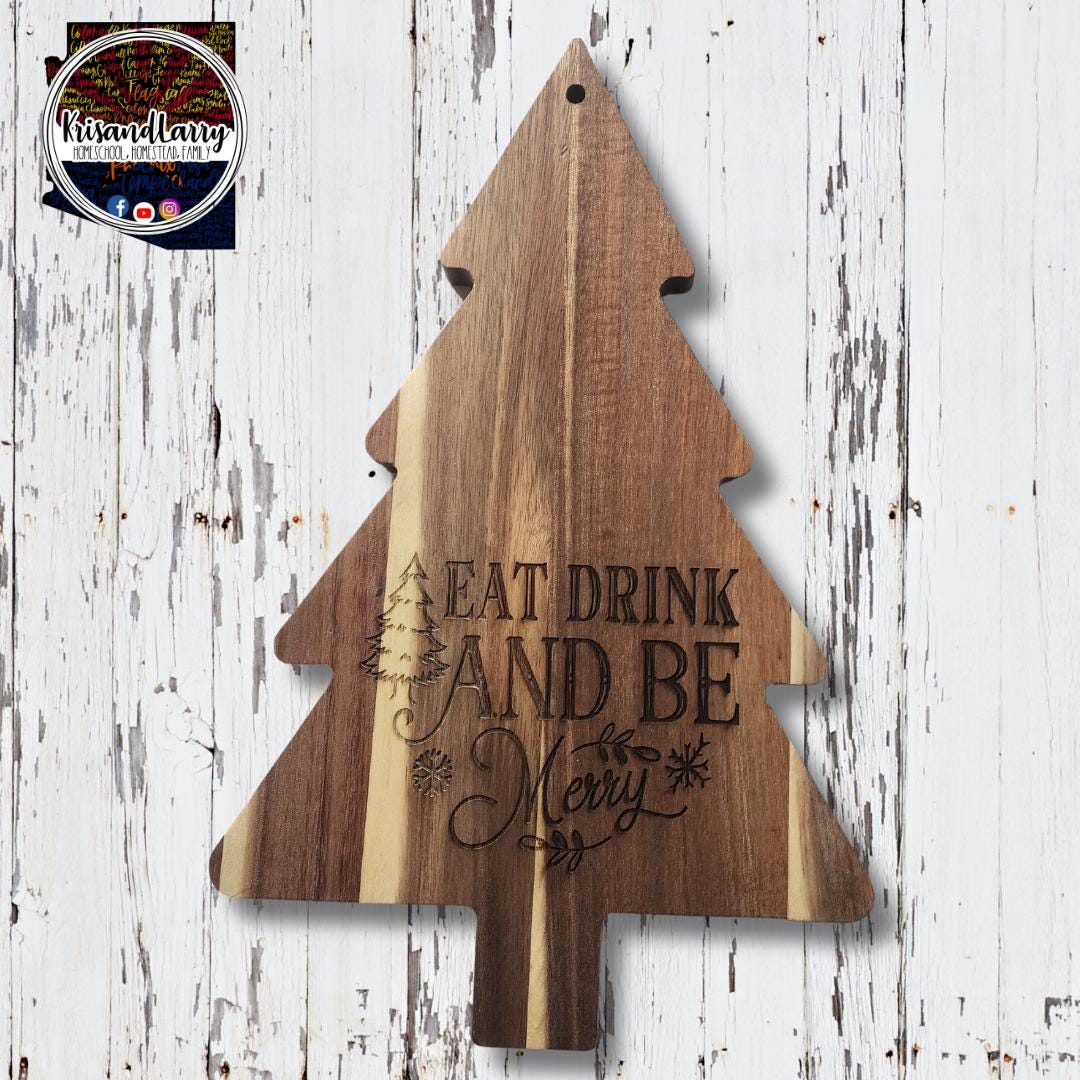 Christmas Tree, Pine Tree Shaped Charcuterie, Cutting Board, Acacia ...