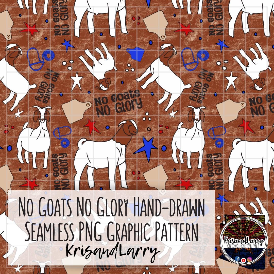 Livestock Show Goat Seamless File, Hand Drawn PNG Graphics, Sublimation ...