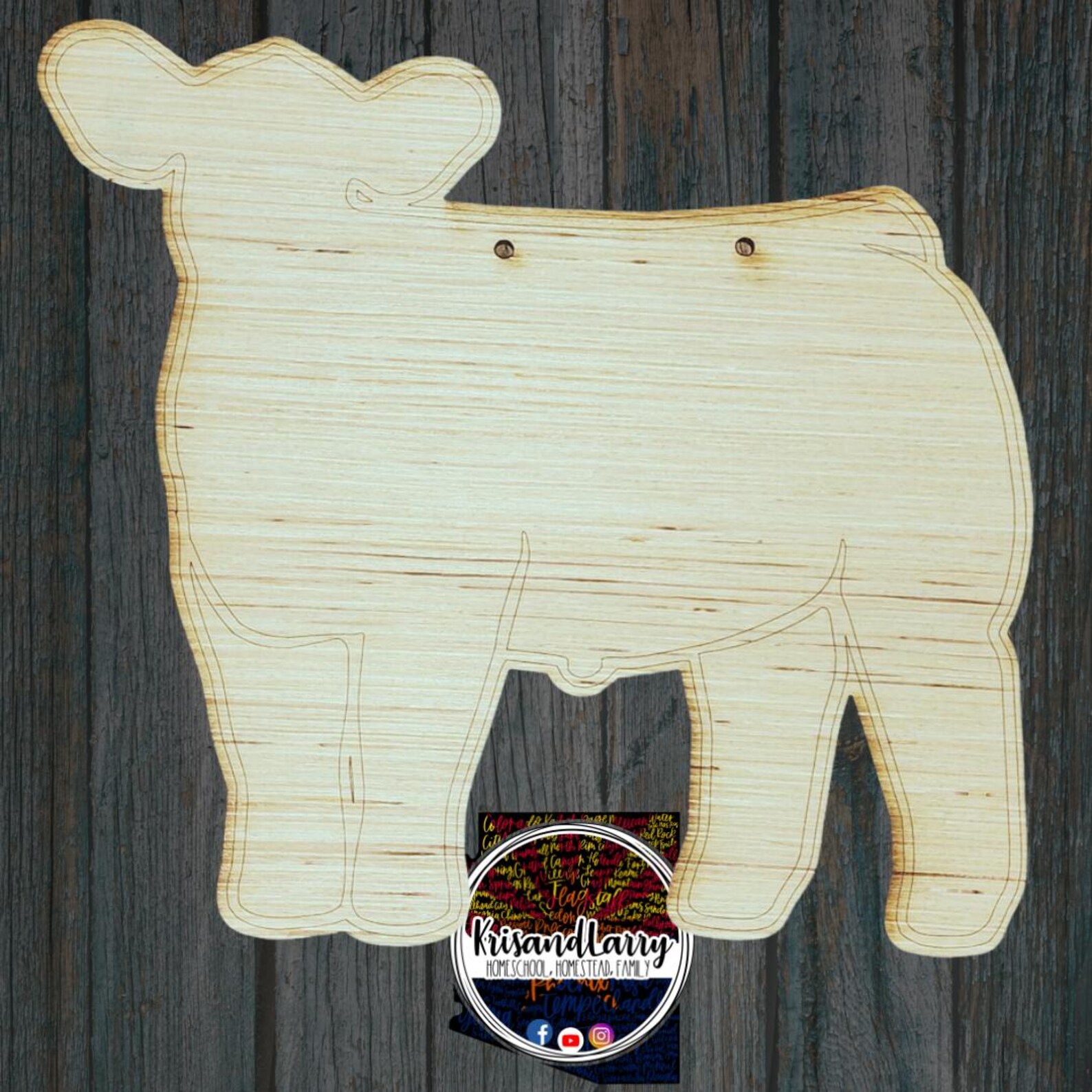 Front Facing Steer Wood Stall Sign Blank | Angus, Hereford, Charolais ...