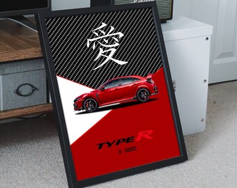 Honda Type R Logo Neon Digital Illustration | Etsy