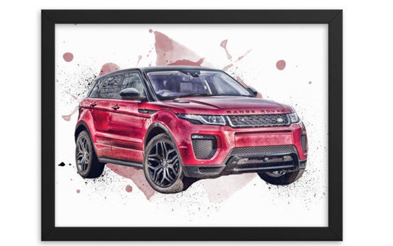 Red Range Rover Drawing