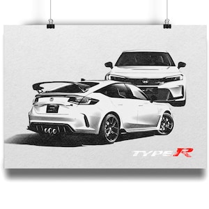 Honda Civic Type R Sketch Wall Art Digital Illustration - Etsy