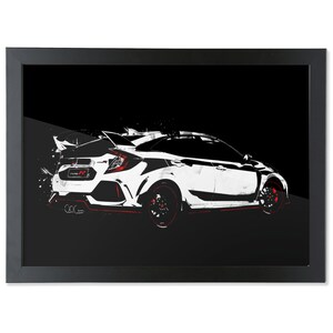 Honda Civic Type R FK8 Digital Illustration - White - Etsy