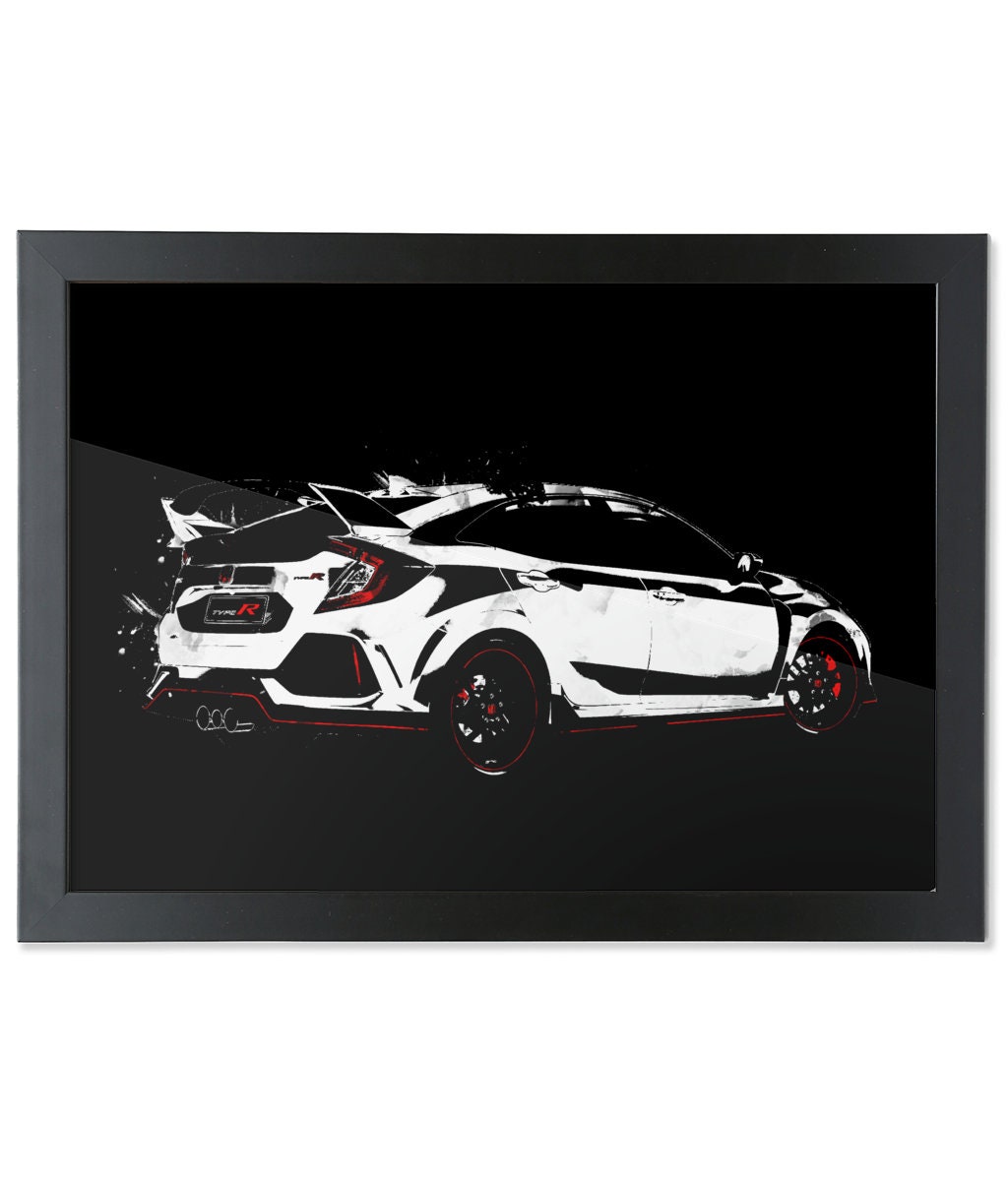 Honda Civic Type R FK8 Digital Illustration - White - Etsy
