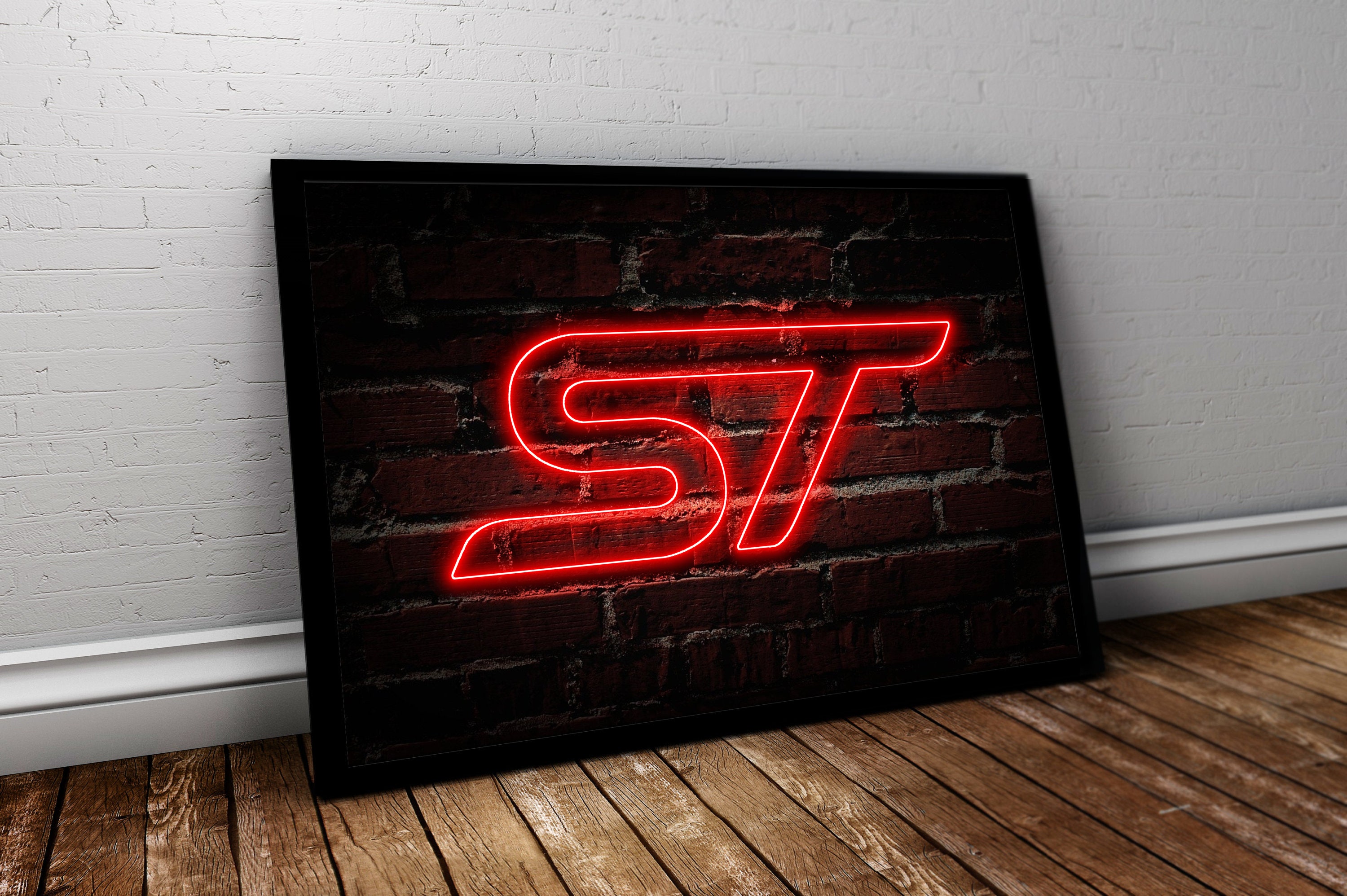 Ford ST MK 3 Neon Logo Digital Art - Etsy