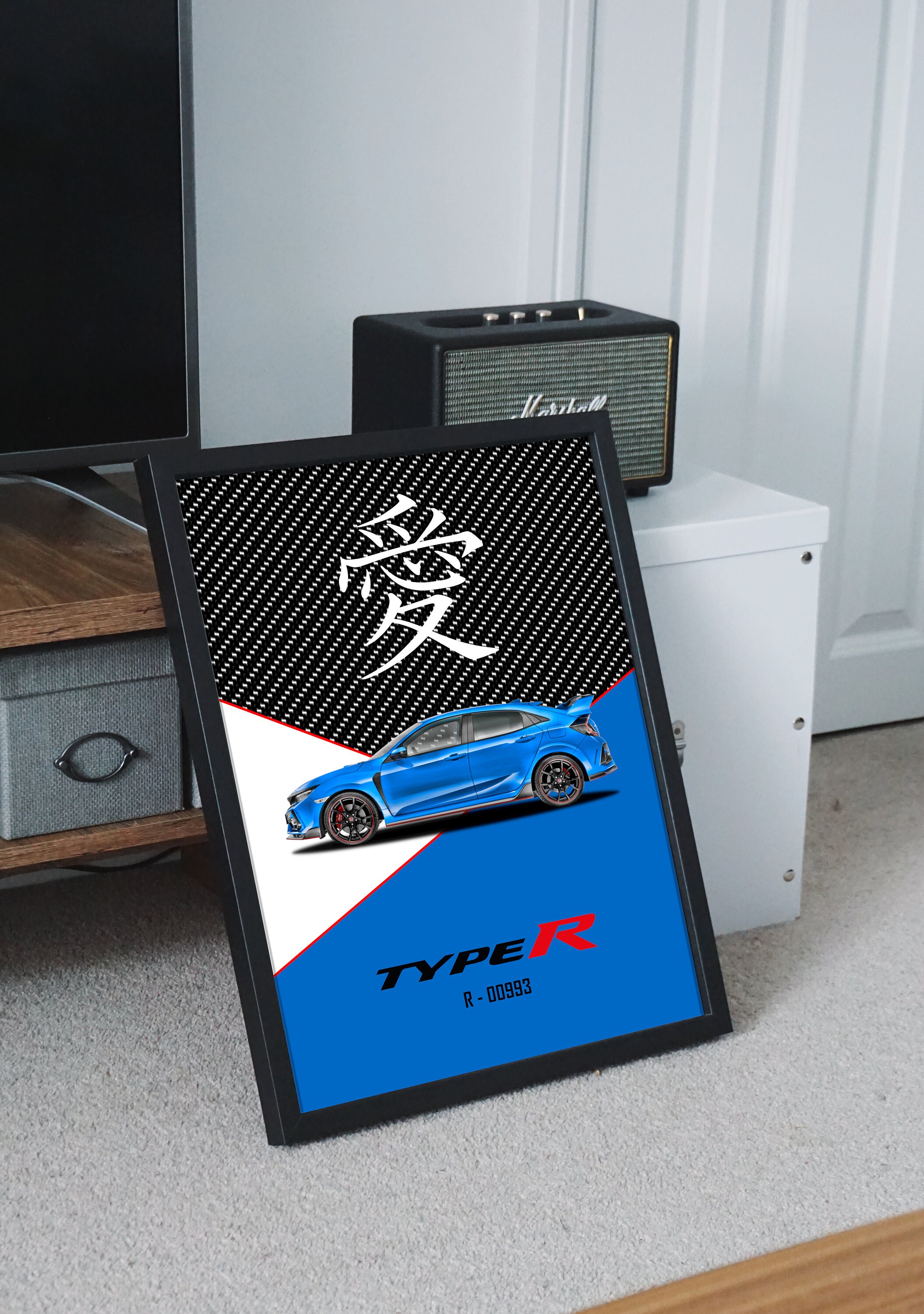 Honda Civic Type R FK8 Digital Illustration Customizable R Number and ...