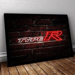 Honda Type R Logo Neon Digital Illustration - Etsy