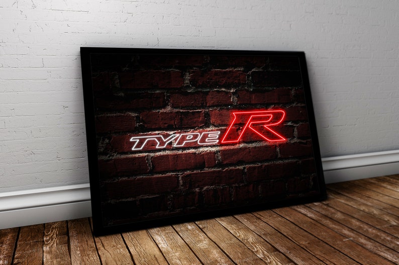 Honda Type R Logo Neon Digital Illustration - Etsy