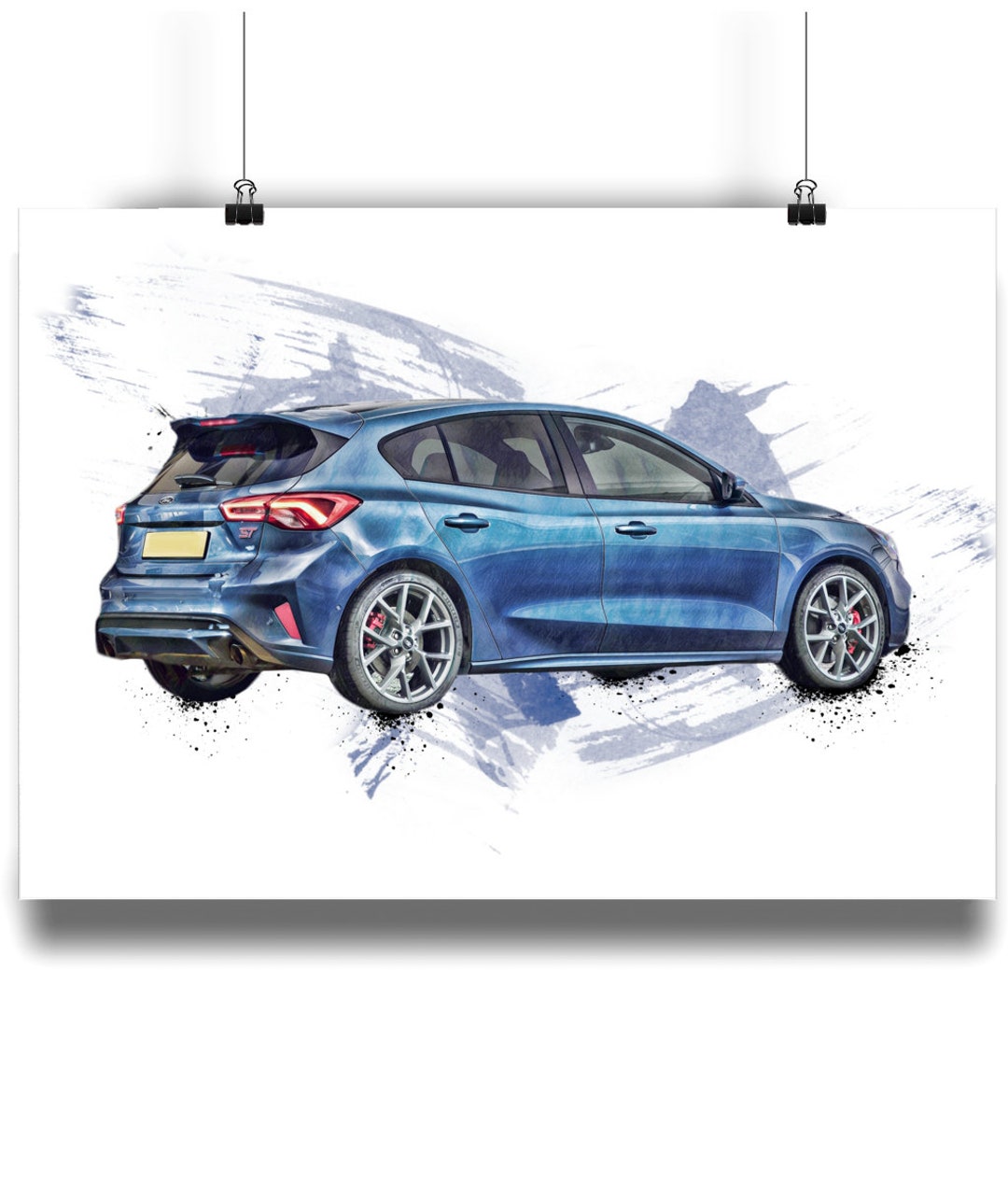 Ford Focus ST Performance Blue Art - Etsy
