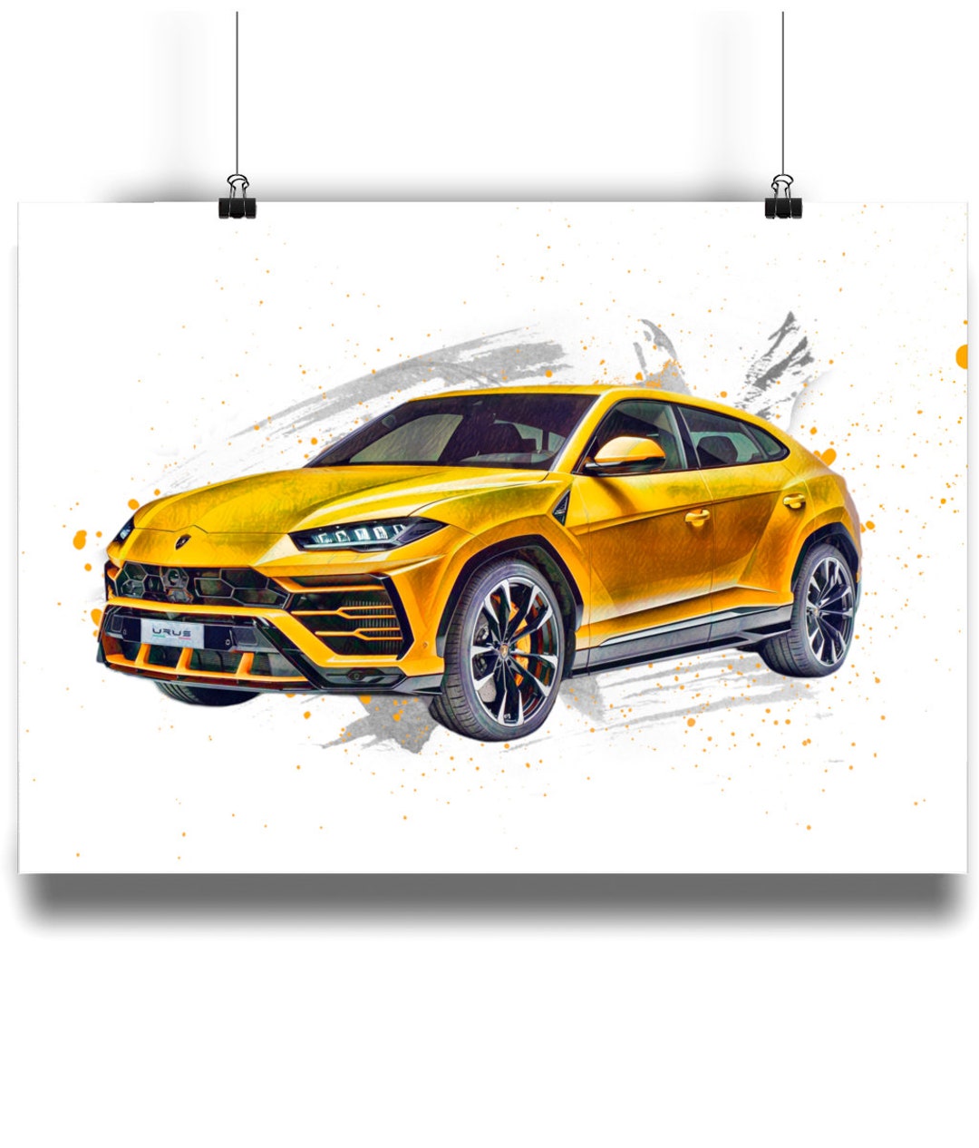 Lamborghini Urus Splash Digital Illustration - Etsy