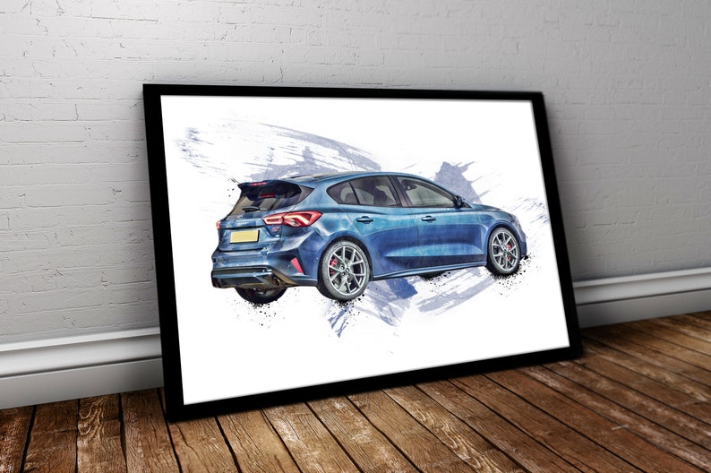 Ford Focus ST Performance Blue Art - Etsy