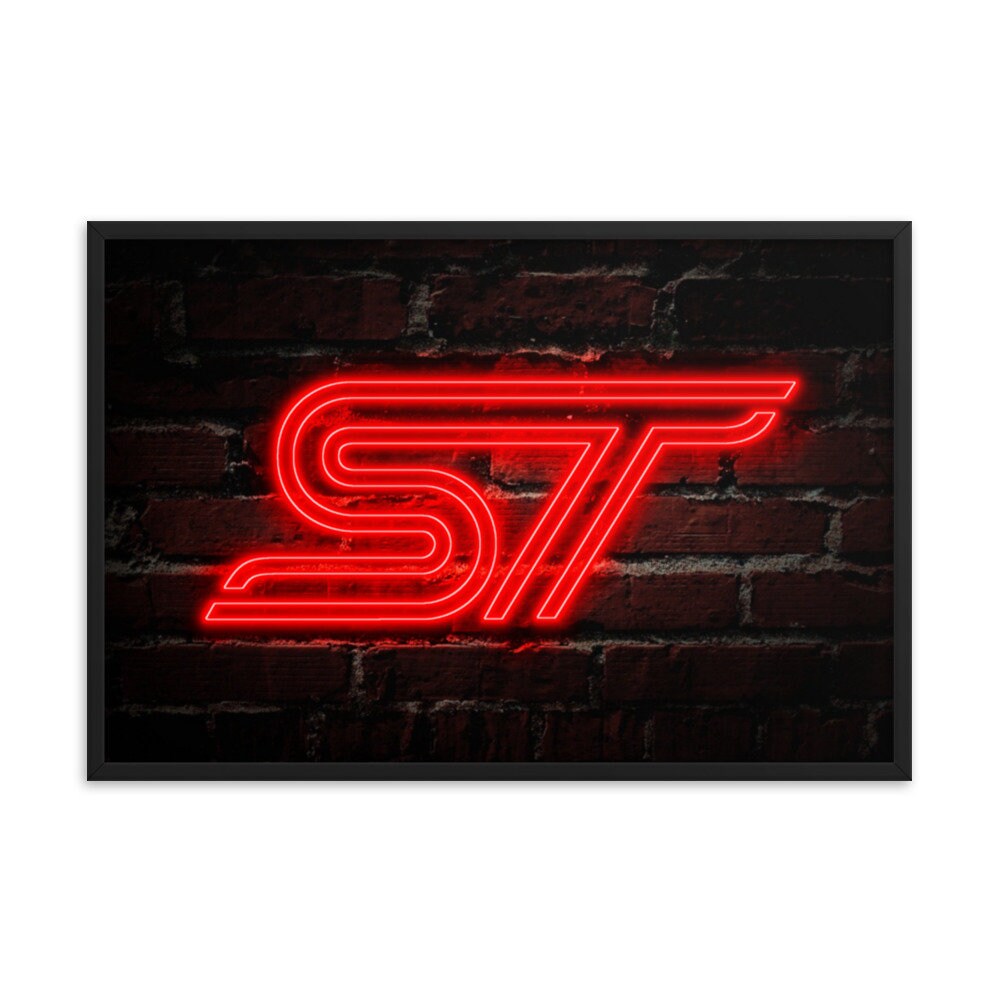 Ford ST MK 2 Neon Logo Digital Art - Etsy