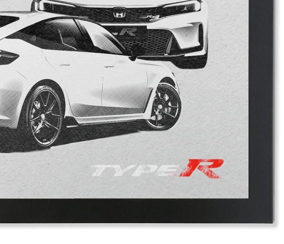 Honda Civic Type R Sketch Wall Art Digital Illustration - Etsy