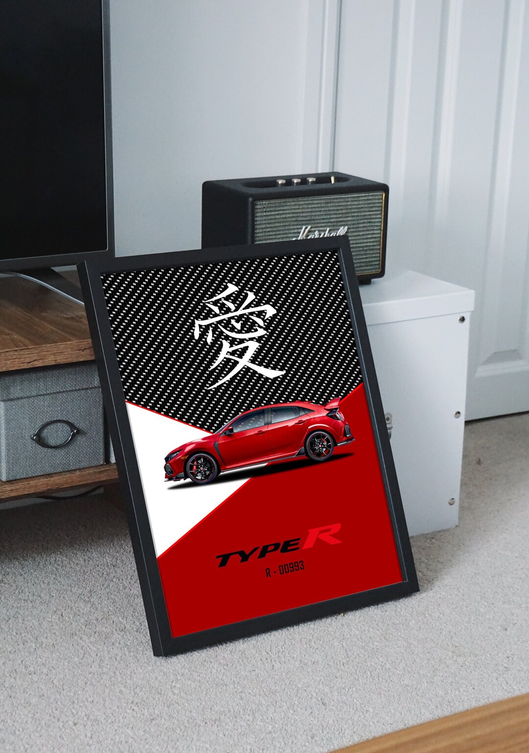 Honda Civic Type R FK8 Digital Illustration - Customizable R Number and ...