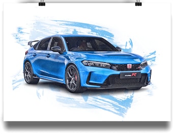 Honda Civic Type R Sketch Wall Art Digital Illustration - Etsy
