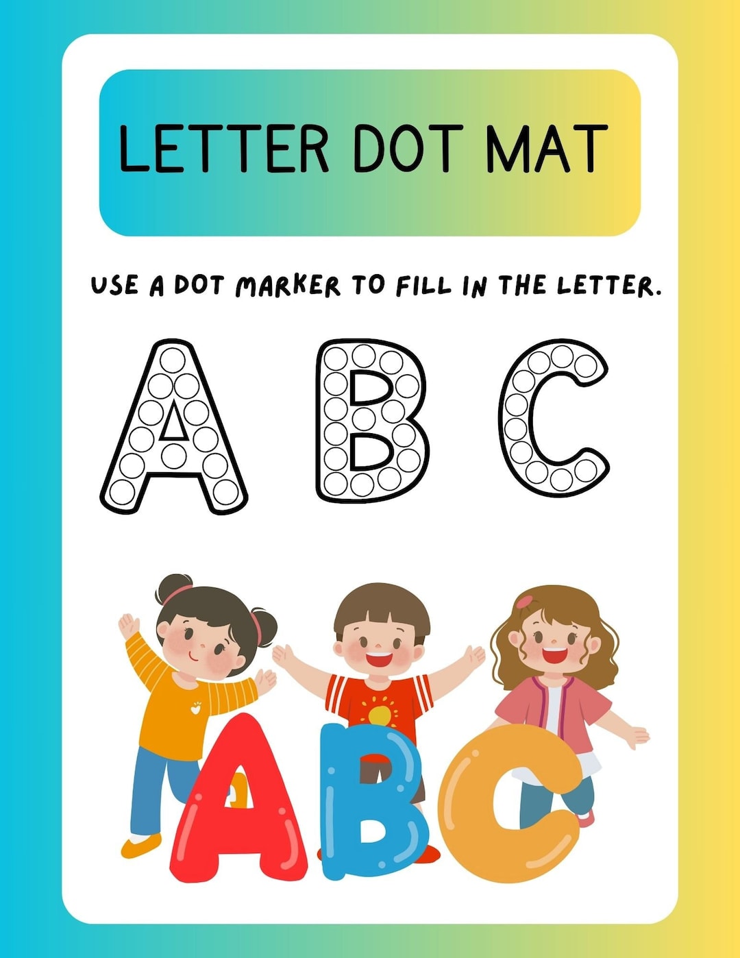 Preschool Skills Dot Marker Printable Alphabet Letters Dot Coloring ...