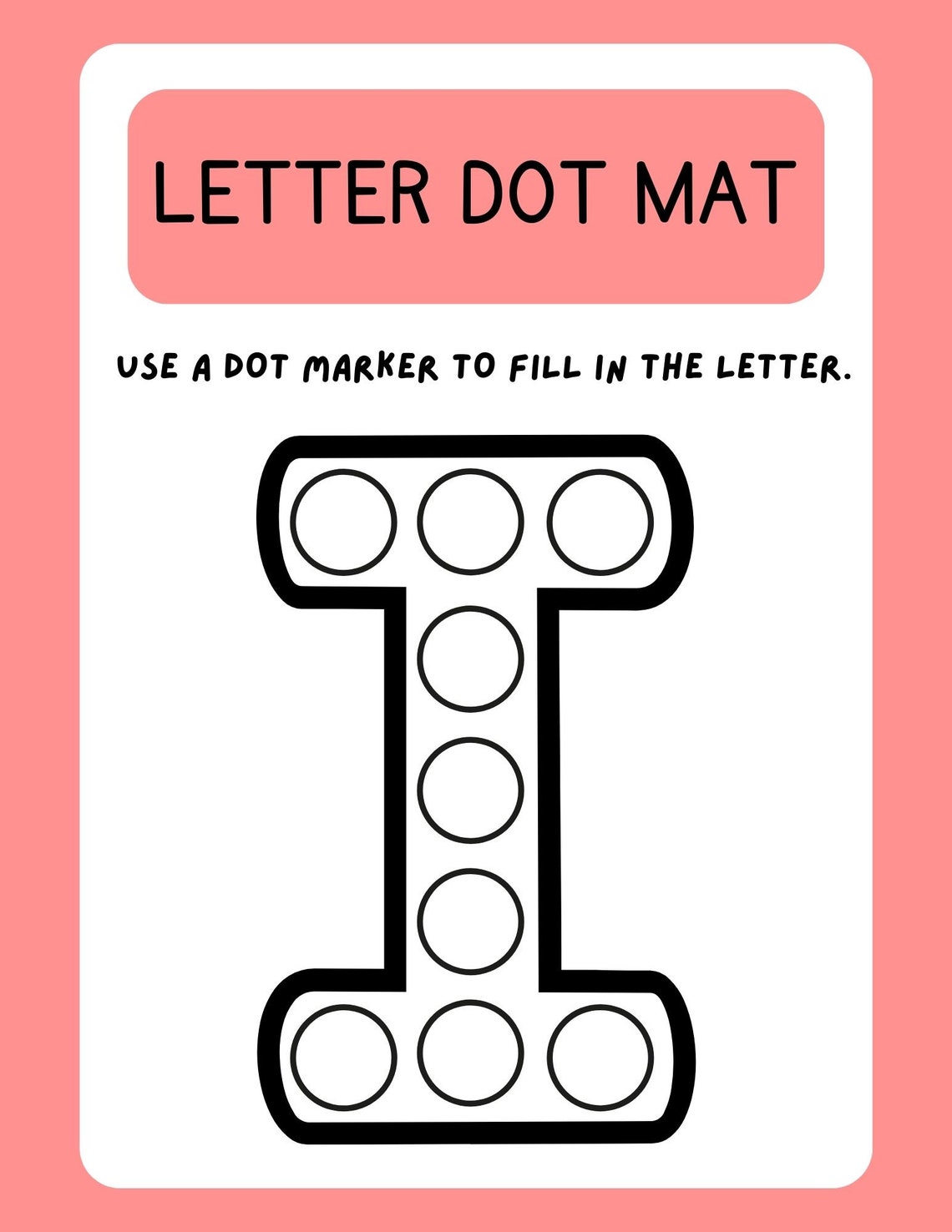 Preschool Skills Dot Marker Printable Alphabet Letters Dot Coloring ...