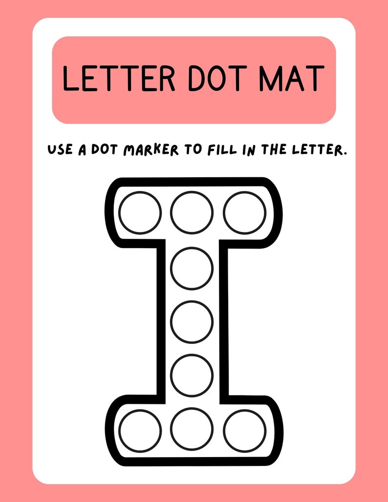 Preschool Skills Dot Marker Printable Alphabet Letters Dot Coloring ...
