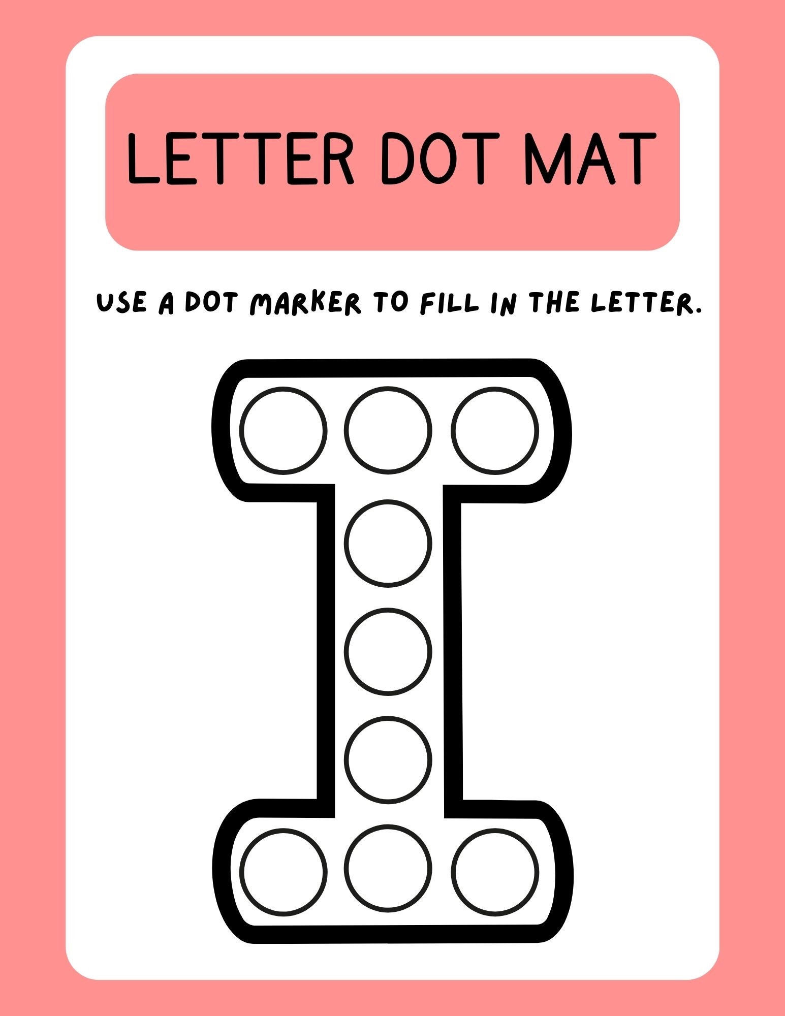 Preschool Skills Dot Marker Printable Alphabet Letters Dot Coloring ...