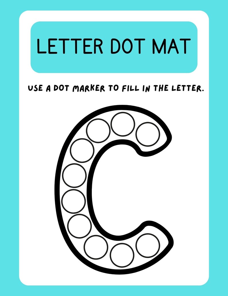 Preschool Skills Dot Marker Printable Alphabet Letters Dot Coloring ...