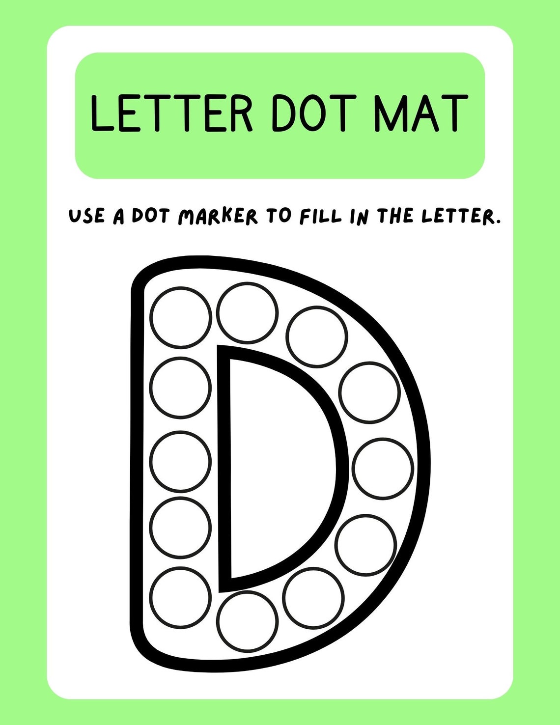 Preschool Skills Dot Marker Printable Alphabet Letters Dot Coloring ...