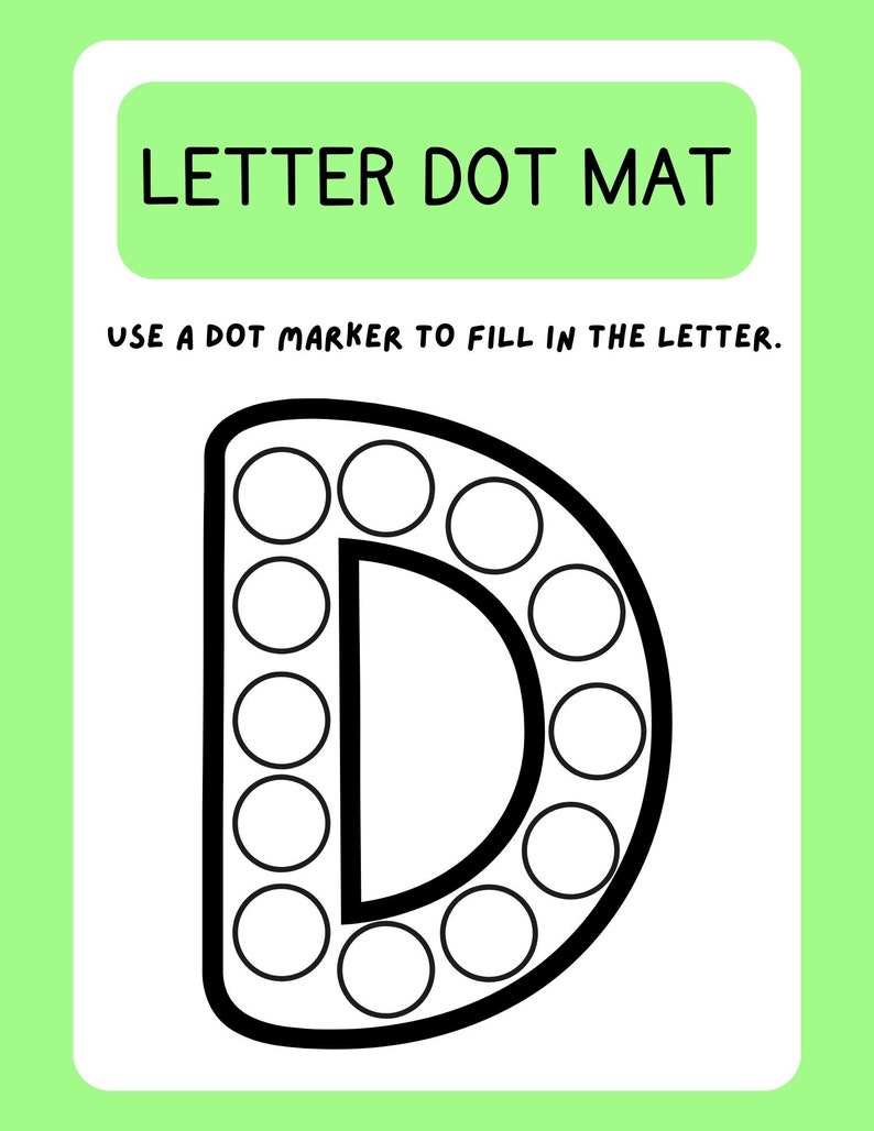 Preschool Skills Dot Marker Printable Alphabet Letters Dot Coloring ...