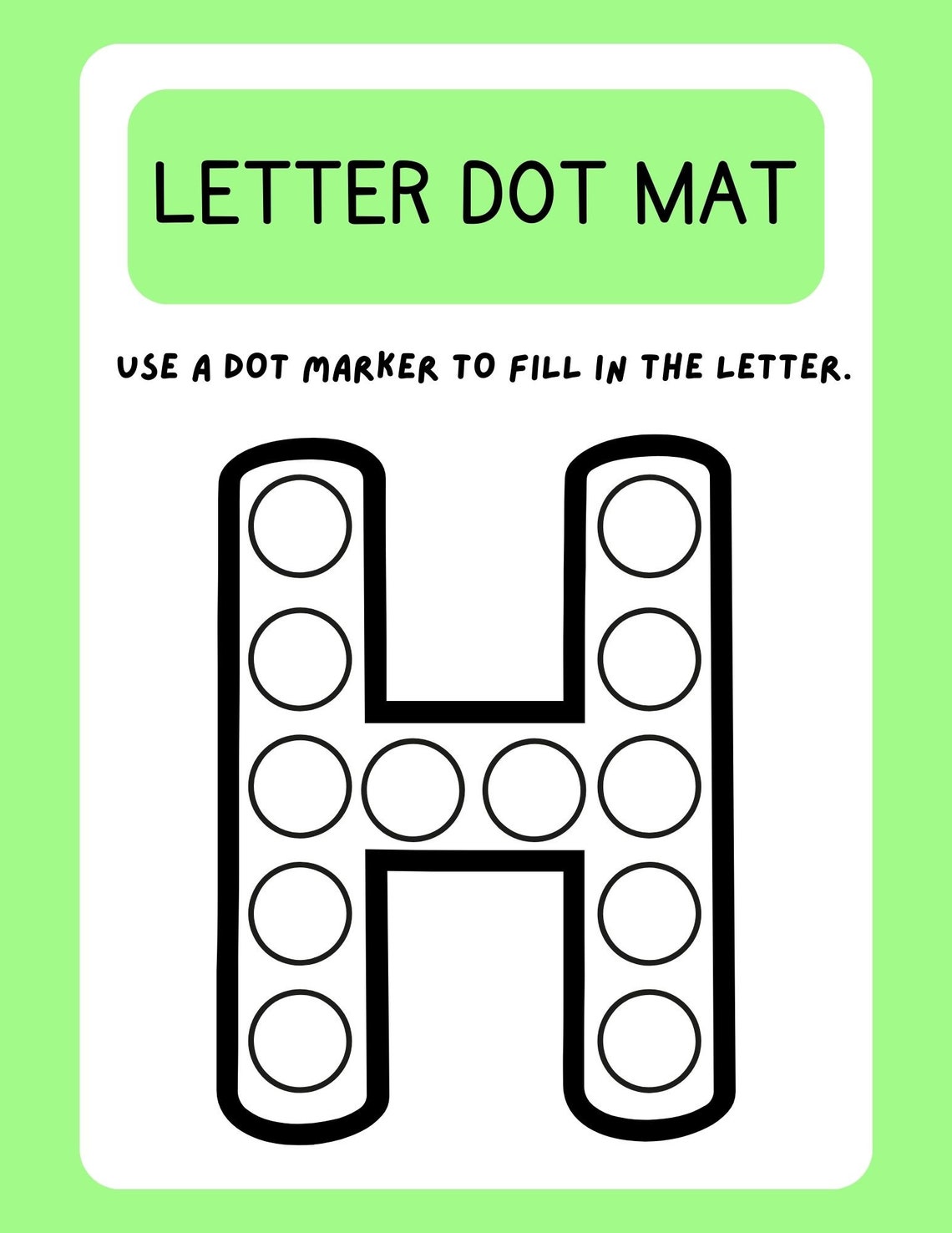 Preschool Skills Dot Marker Printable Alphabet Letters Dot Coloring ...