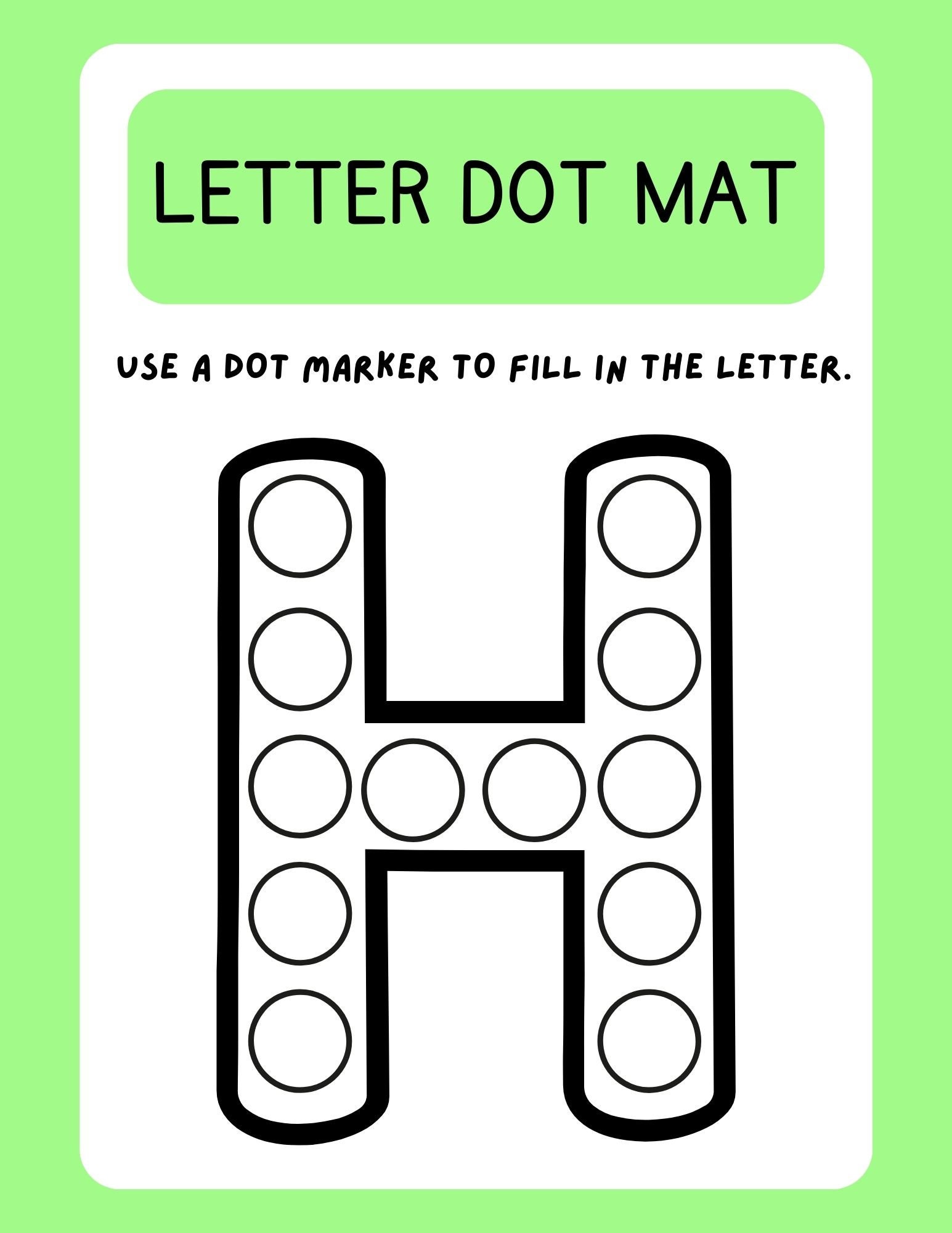 Preschool Skills Dot Marker Printable Alphabet Letters Dot Coloring ...