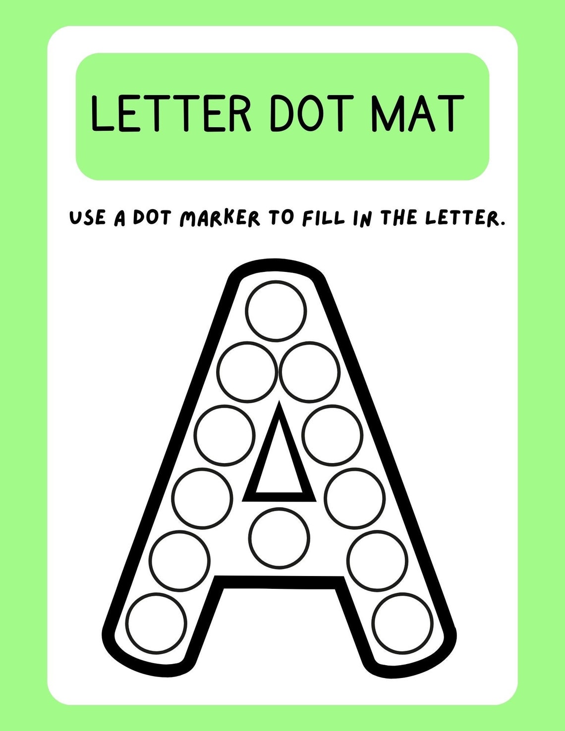 Preschool Skills Dot Marker Printable Alphabet Letters Dot Coloring ...