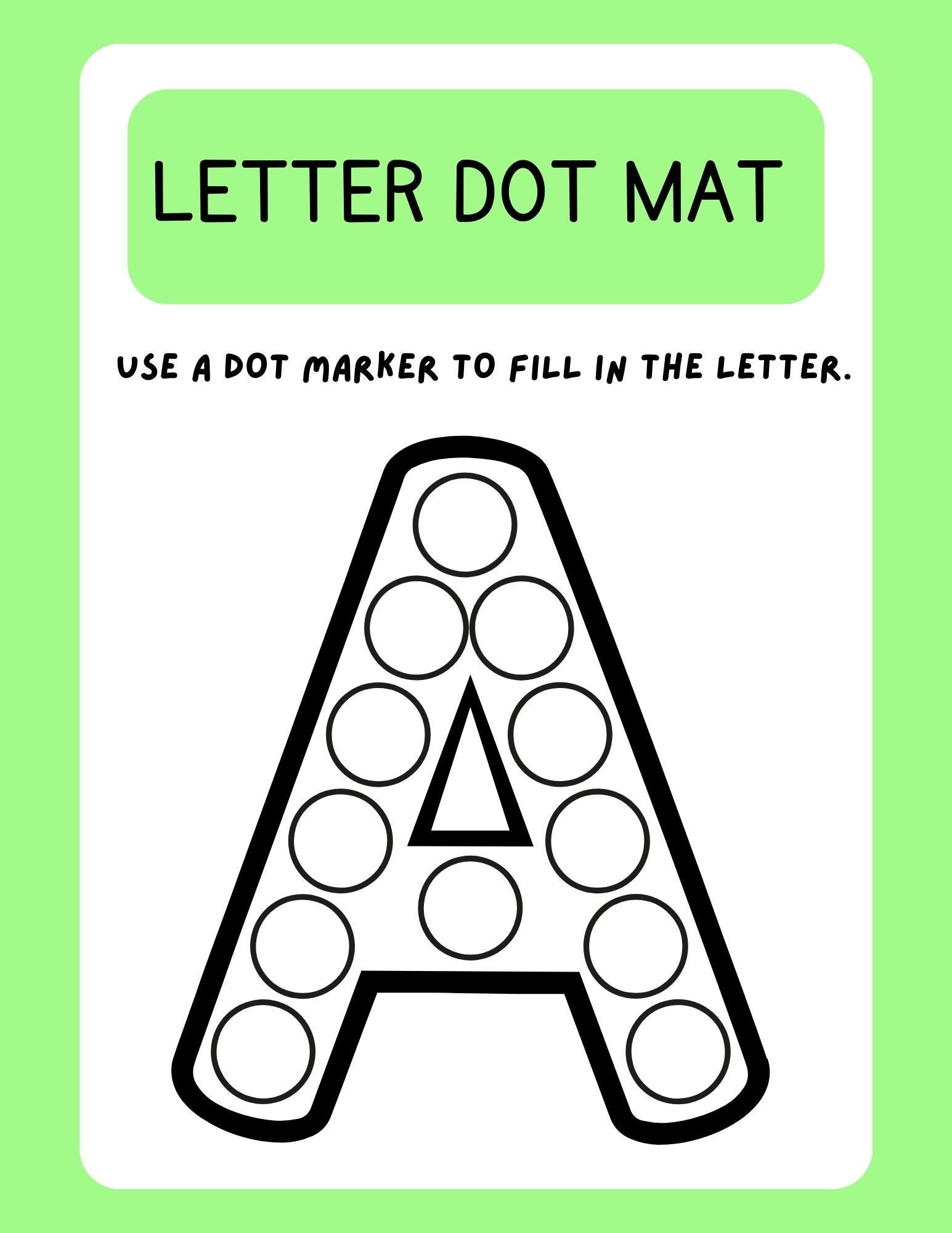 Preschool Skills Dot Marker Printable Alphabet Letters Dot Coloring ...