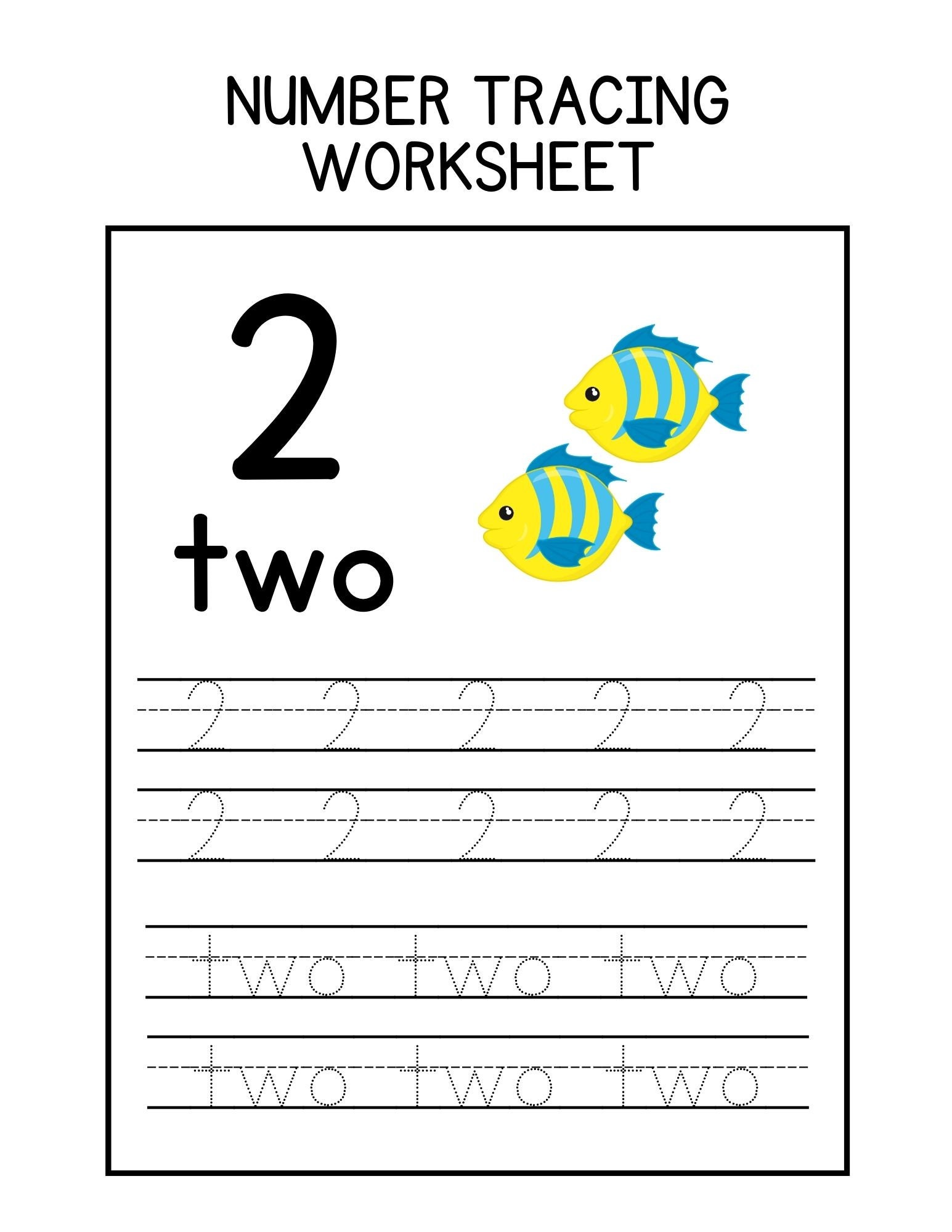 Numbers Worksheets Printable Tracing Coloring Homeschool Teacher Kids ...