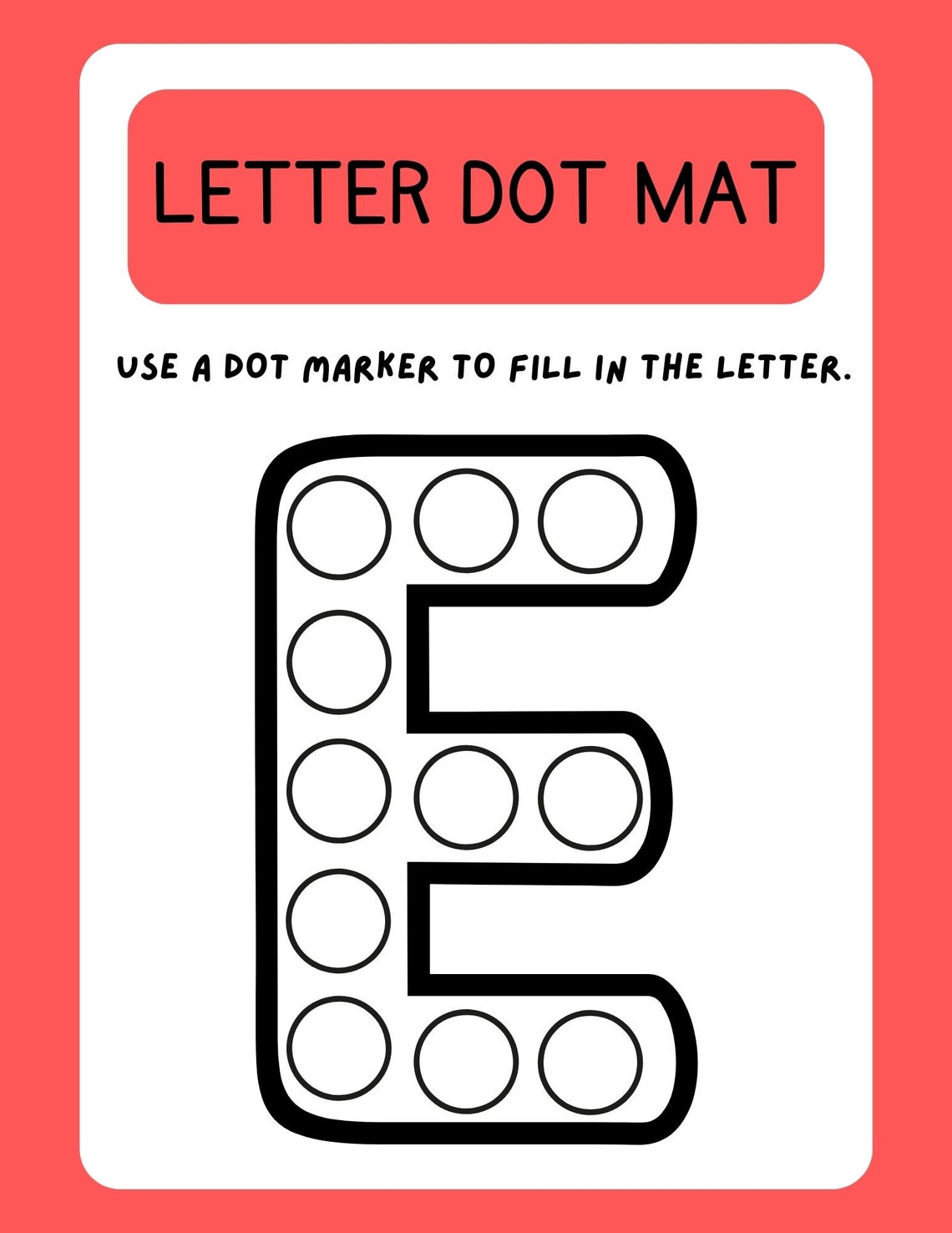 Preschool Skills Dot Marker Printable Alphabet Letters Dot Coloring ...