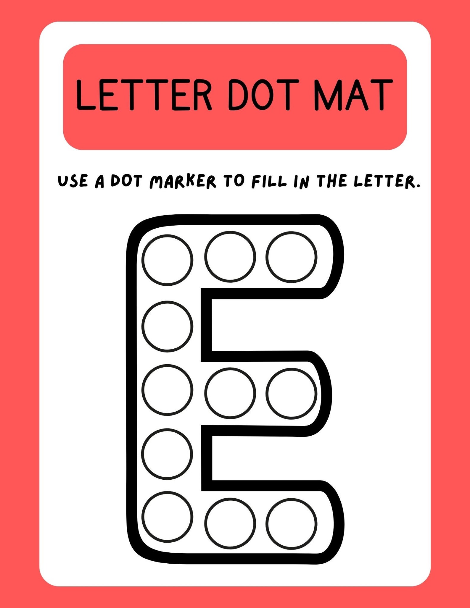 Preschool Skills Dot Marker Printable Alphabet Letters Dot Coloring ...