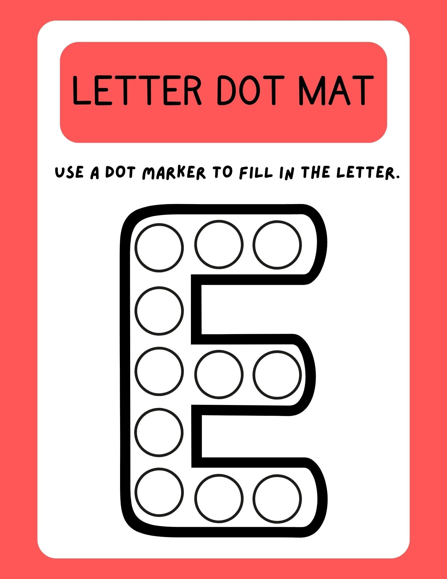 Preschool Skills Dot Marker Printable Alphabet Letters Dot Coloring ...