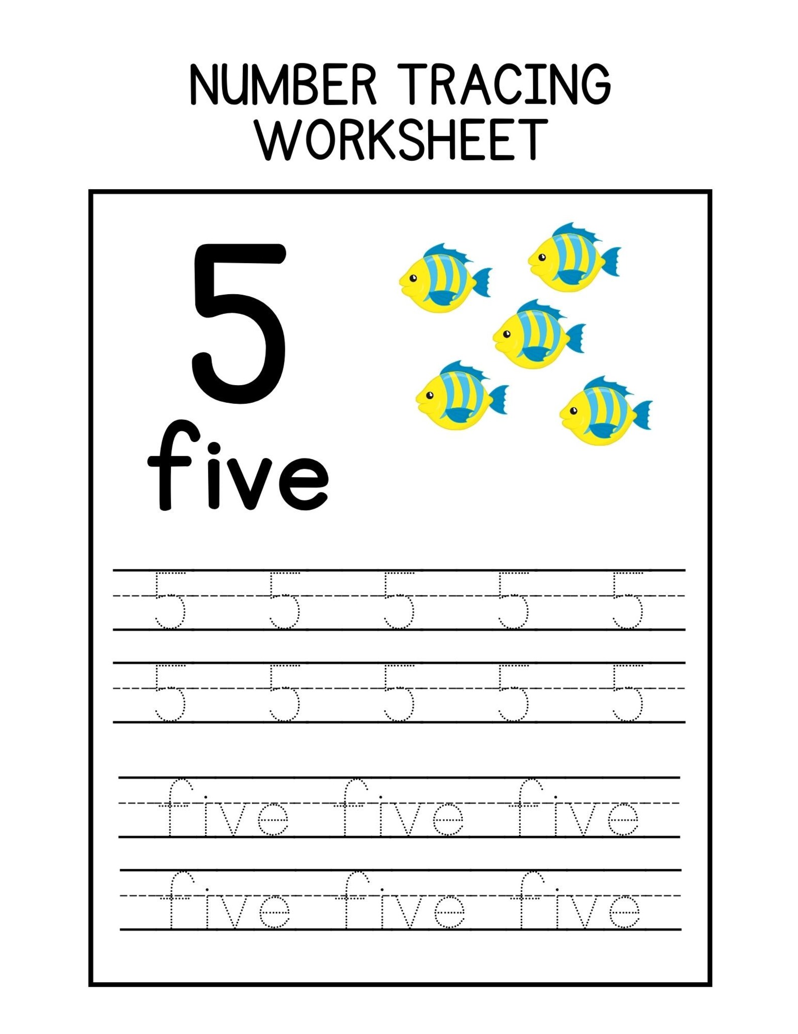 Numbers Worksheets Printable Tracing Coloring Homeschool Teacher Kids ...