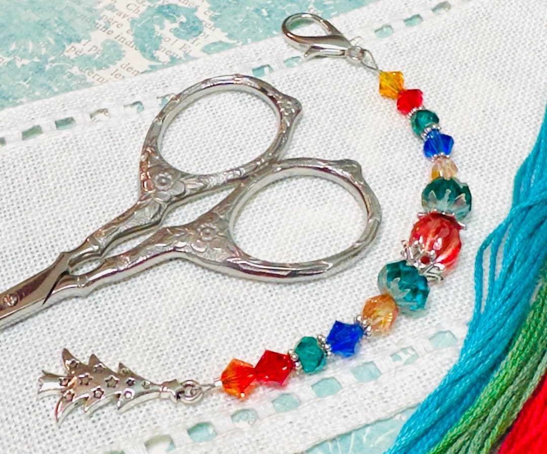 O Christmas Tree Scissor Fob ~ Full Length Long ~ Red, Green, Blue ...