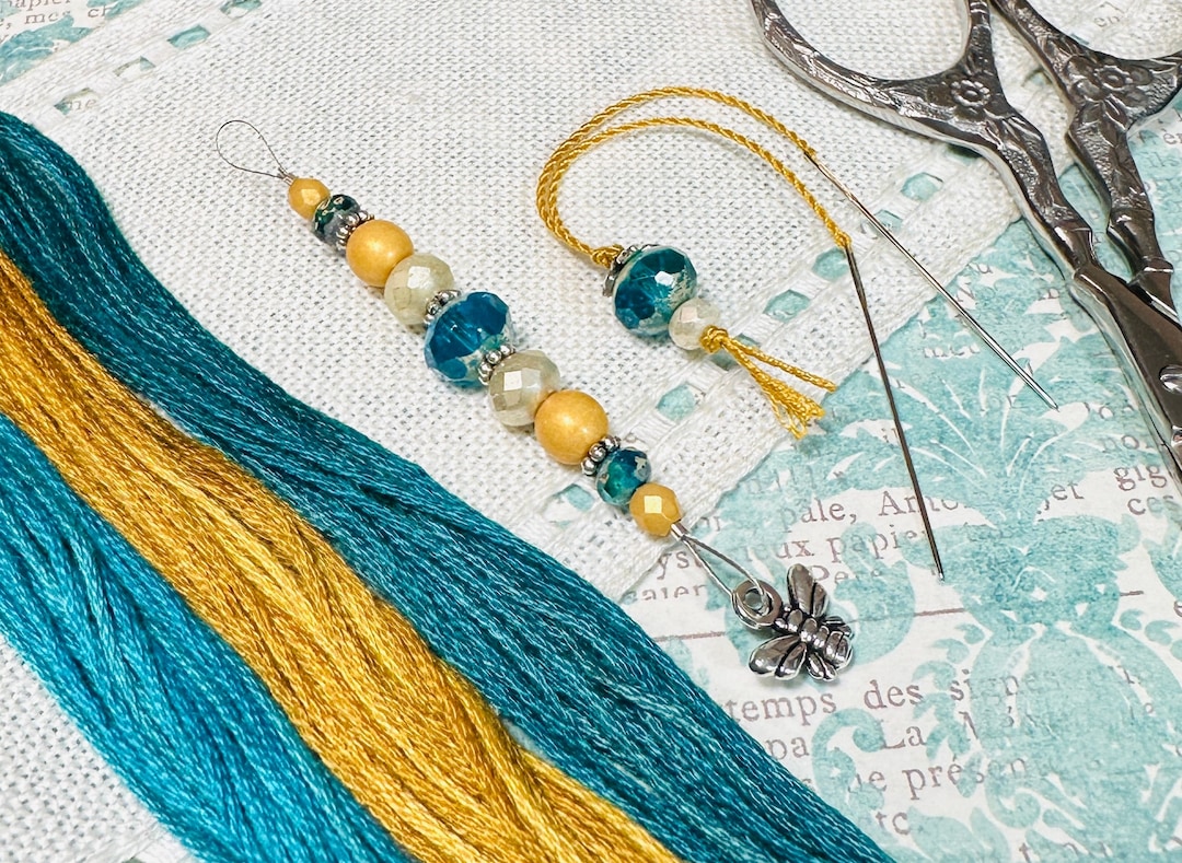 Stained Glass Bee ~ Needle Threader, Thread Counter Hopper ~ Gold ...