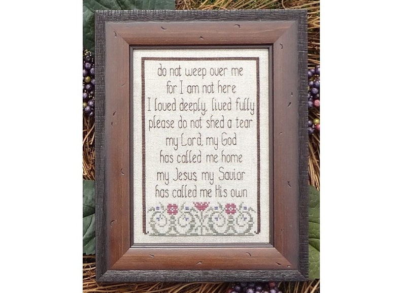 Do Not Weep ~ Memorial Poem Cross Stitch Pattern ~ PDF Instant Digital ...