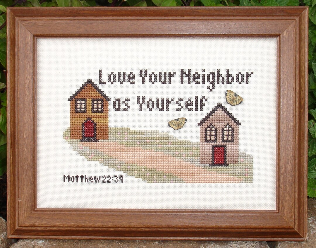 Love Your Neighbor Matthew 22:39 Bible Christian Cross Stitch Pattern ...