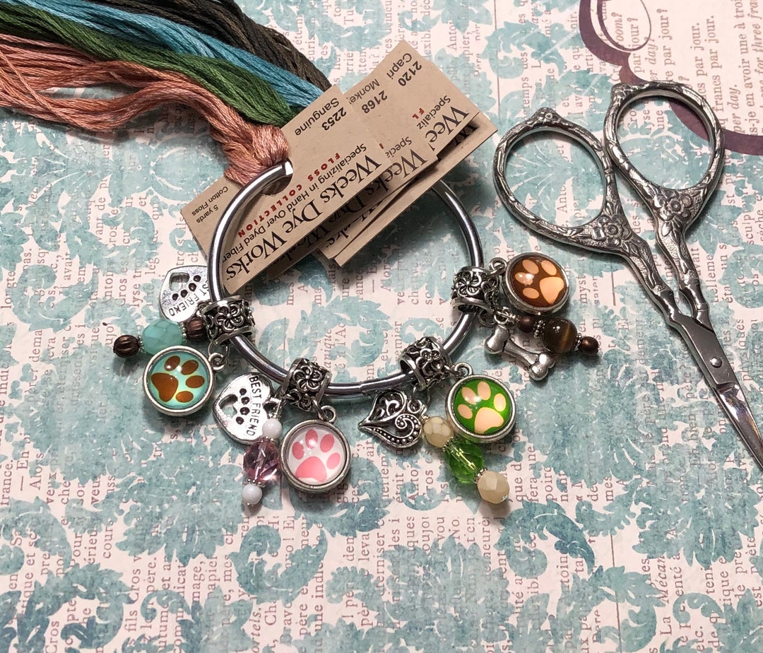 Paw Print Thread Keep ~ Cat or Dog ~ Assorted Colors, Antique Silver ...