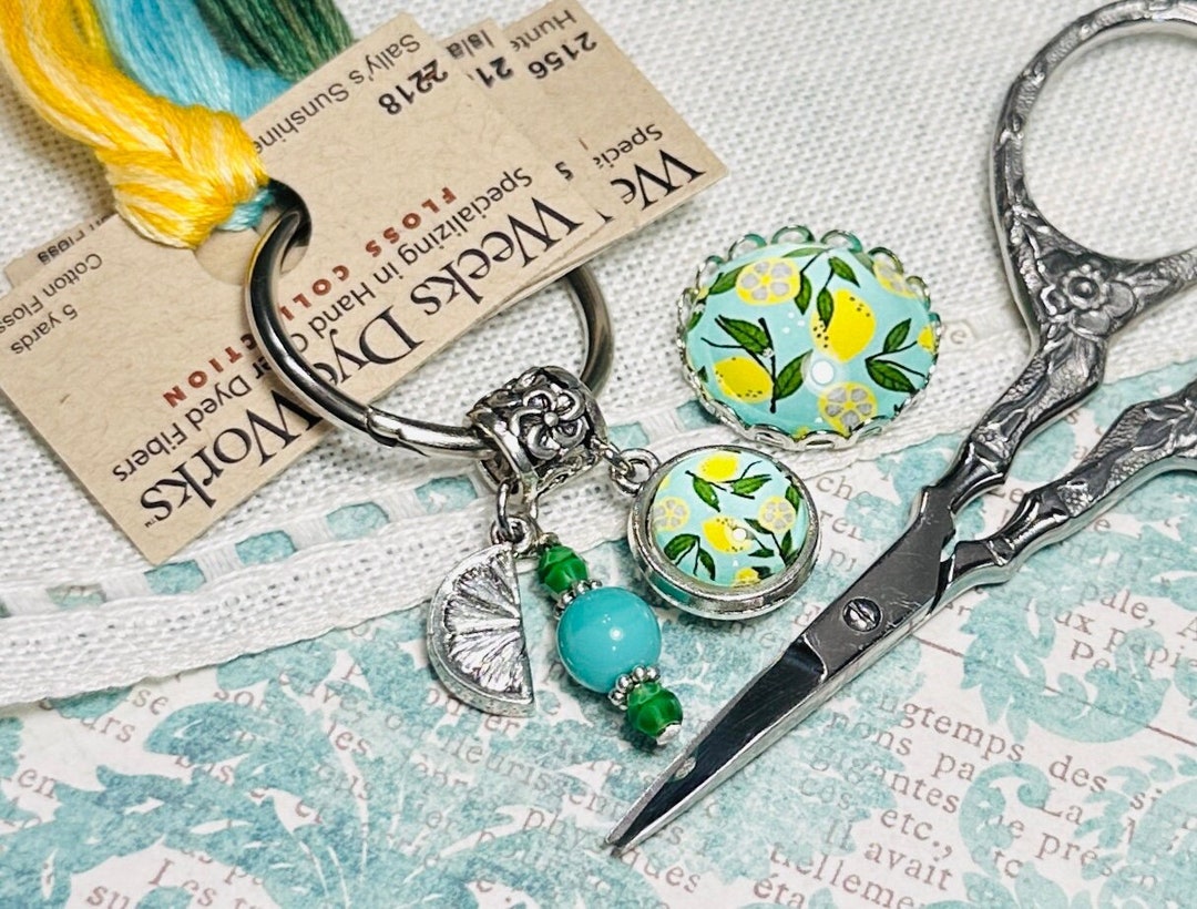 Lemon Squeezy ~ Thread Keep & Needle Minder Set ~ Blue, Green, Yellow ...