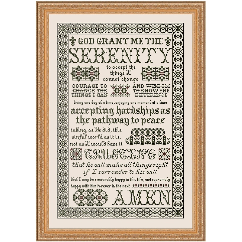 Serenity Prayer Cross Stitch - Etsy