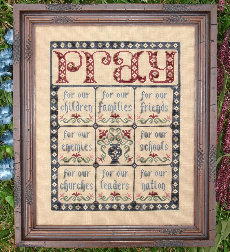Pray Inspirational Christian Cross Stitch Pattern My Big Toe Designs ...