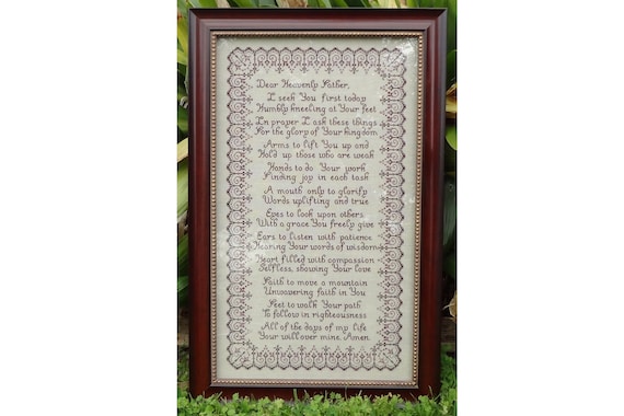 Morning Prayer Poem Inspirational Christian Cross Stitch | Etsy