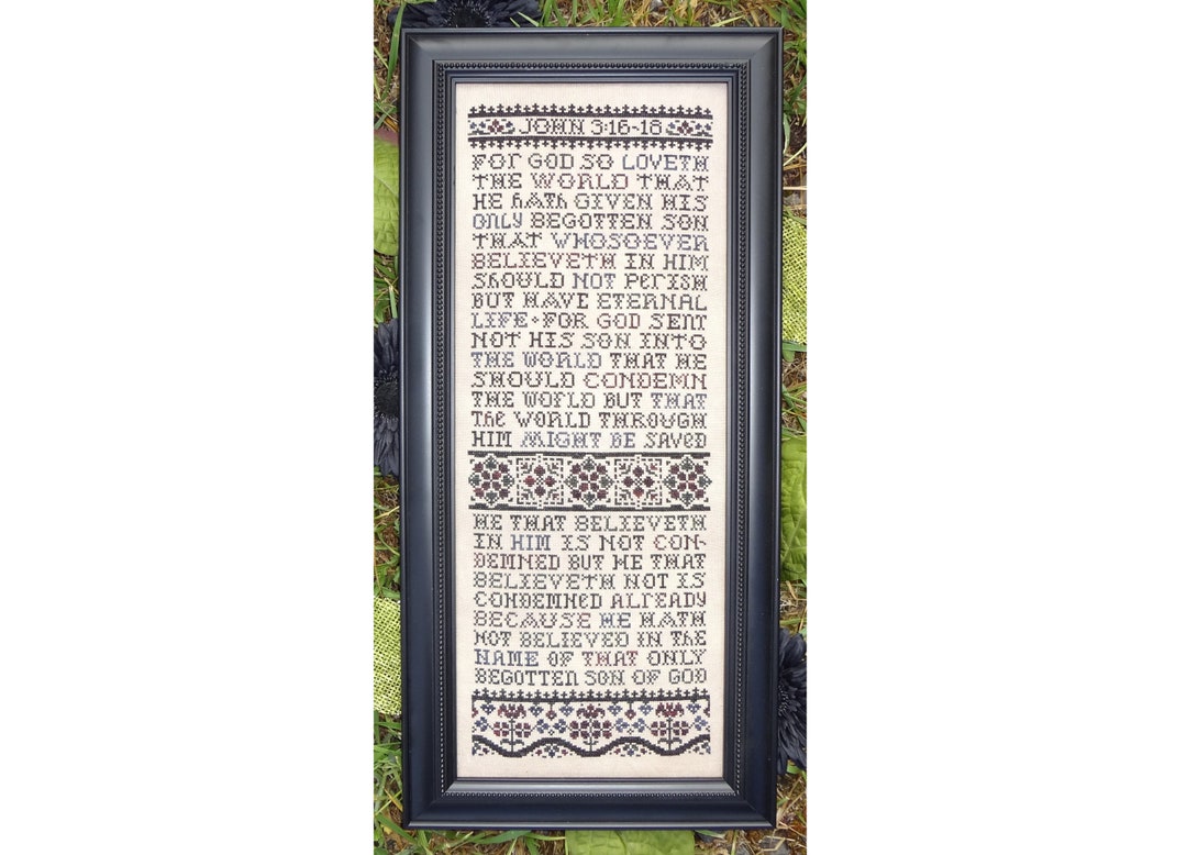 For God so Loveth John 3:16-18 Bible Christian Antique Reproduction ...